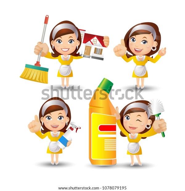 People Set Profession Housekeeper Stock Vector (Royalty Free) 1078079195