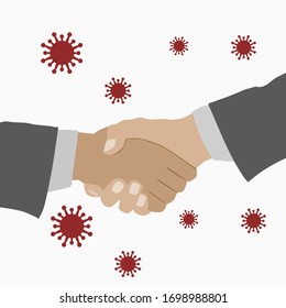 People Shaking Hands Germs Floating Air Stock Vector (Royalty Free ...