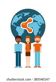 Group People Earth Map Vector Illustration: vector de stock (libre de ...