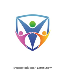 People Shield Foundation Logo Vector Stock Vector (Royalty Free) 1360616849