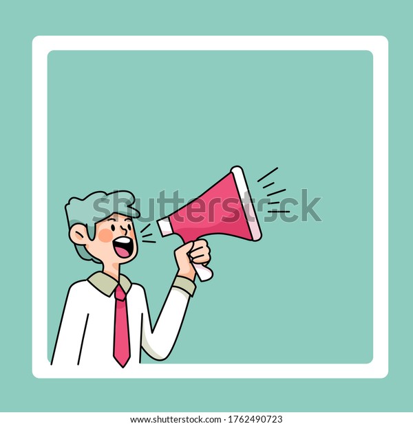 People Shoutout Insert Text Cute Cartoon Stock Vector (Royalty Free ...