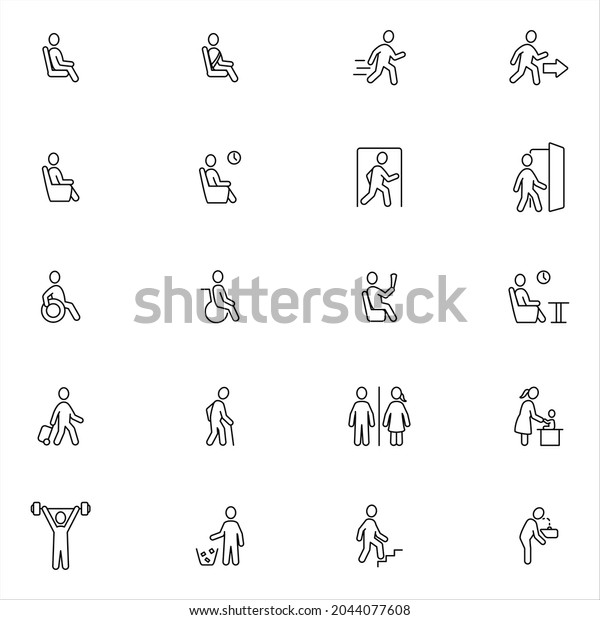 People Sign Vector Icons Set Symbol Stock Vector (Royalty Free ...