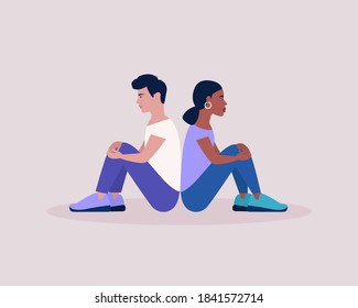 People Sitting Back Back Vector Illustration Stock Vector (Royalty Free ...
