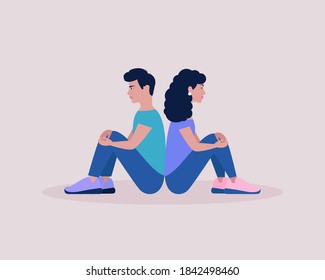 People Sitting Back Back Vector Illustration Stock Vector (Royalty Free ...