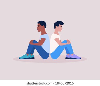 People Sitting Back Back Vector Illustration Stock Vector (Royalty Free ...