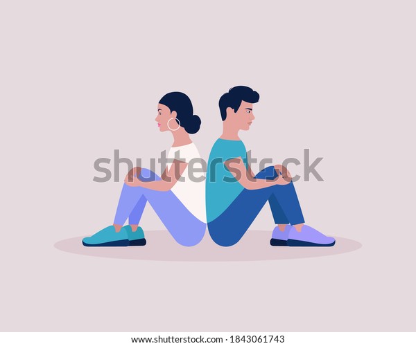 People Sitting Back Back Vector Illustration Stock Vector (Royalty Free ...