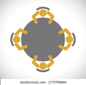 People Sitting Round Table View Stock Vector (Royalty Free) 1779790844