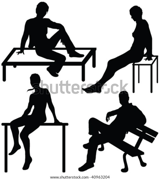 People Sitting Silhouettes Vector 스톡 벡터(로열티 프리) 40963204 | Shutterstock