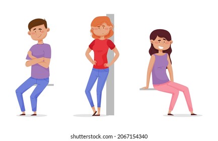 170 Man Leaning Against Wall Stock Vectors, Images & Vector Art ...