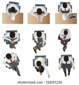 People Sitting Top View Set 6: เวกเตอร์สต็อก (ปลอดค่าลิขสิทธิ์ ...