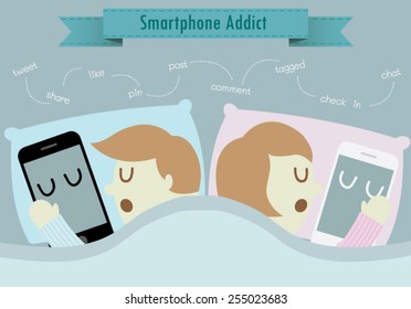 People Sleep Smart Phone Vector Cartoon Stock Vector (Royalty Free ...