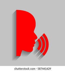 People Speaking Singing Sign Vector Red Stock Vector (Royalty Free ...