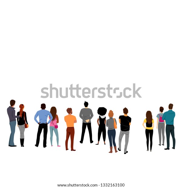 les gens se tiennent debout. groupe : image vectorielle de stock (libre ...
