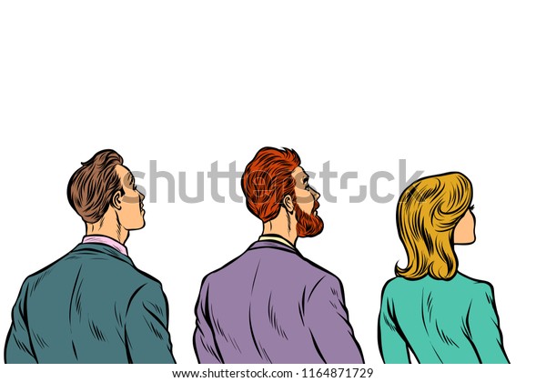 People Stand Back Pop Art Retro Stock Vector (Royalty Free) 1164871729 ...