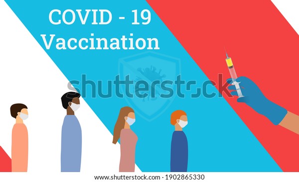 People Stand Queue Covid 19 Vaccination Stock Vector (Royalty Free ... People Stand Queue Covid 19 Vaccination Stock Vector (Royalty Free ...