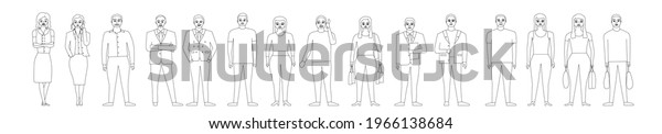 People Standing Cartoon Characters Isolated Set Stock Vector (Royalty ...