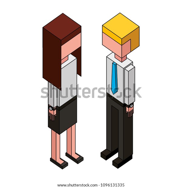 People Standing Characters Cartoon Isometric Stock Vector (Royalty Free ...