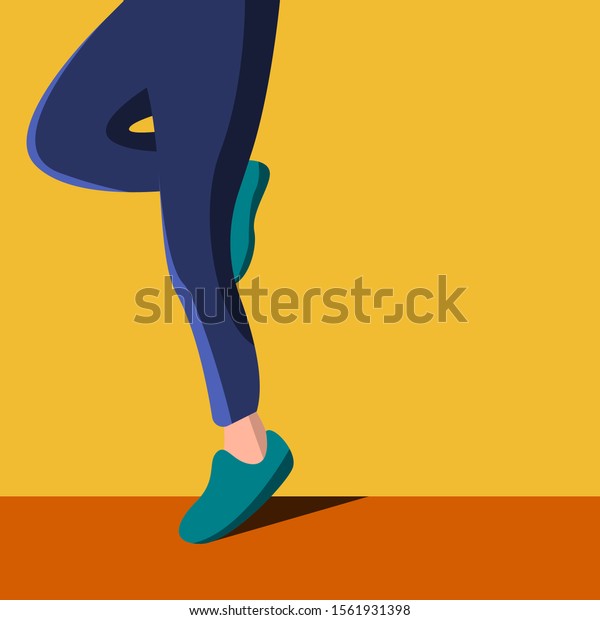 People Standing One Foot Vector Illustration Stock Vector (Royalty Free ...