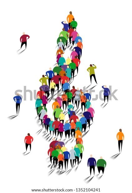People Standing Shape Treble Clef Stock Vector (Royalty Free ...