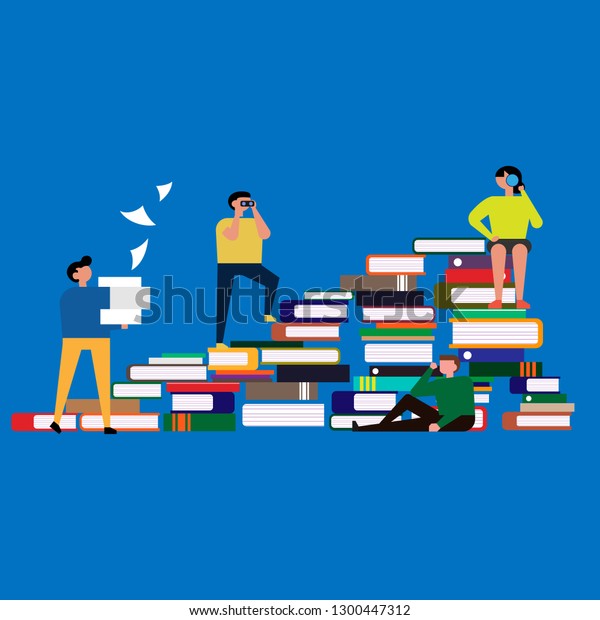People Strive Education Achievement Knowledge Success Stock Vector ...