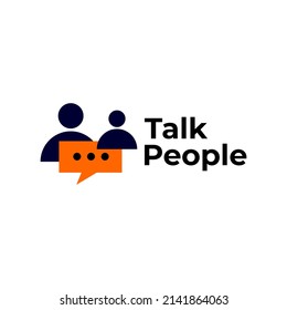 People Talk Logo Design Template Stock Vector (Royalty Free) 2141864063 ...