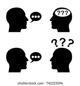 159 Two people conversation with question mark Images, Stock Photos ...