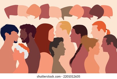 People Talking Crowd Vector Cartoon Character Stock Vector (Royalty ...