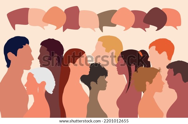 People Talking Crowd Vector Cartoon Character Stock Vector (Royalty ...