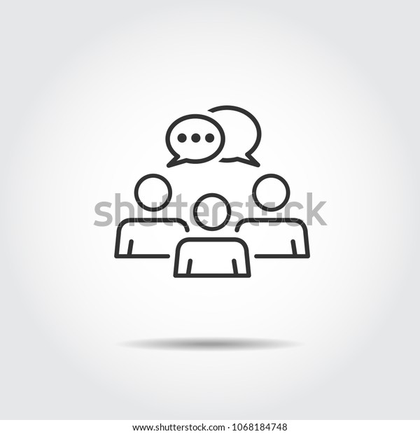 Vektor Stok People Talking Icon Logo Vector Speech (Tanpa Royalti ...