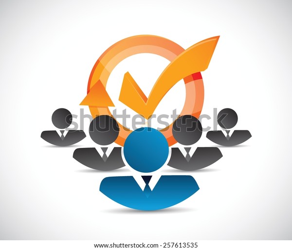 People Team Check Mark Cycle Illustration Stock Vector (Royalty Free ...