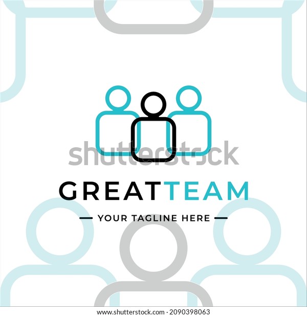 People Team Logo Line Art Vector Stock Vector (Royalty Free) 2090398063 ...