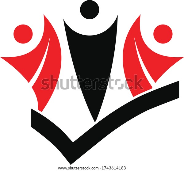 People Team Logo Two Abstract Human Stock Vector (Royalty Free ...