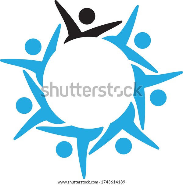 People Team Logo Two Abstract Human Stock Vector (Royalty Free ...