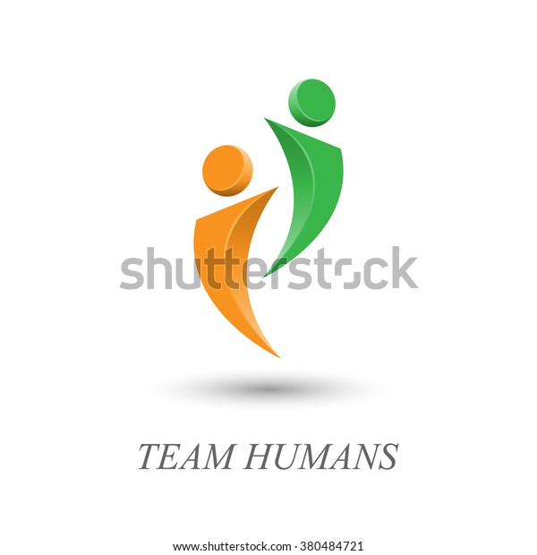 People Team Logo Two Abstract Human Stock Vector (Royalty Free) 380484721