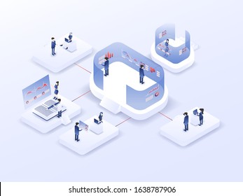People Team Working Analyse Data Using Stock Vector (Royalty Free ...