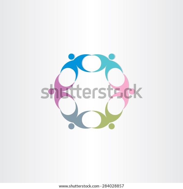 People Teamwork Circle Icon Design Stock Vector (Royalty Free ...