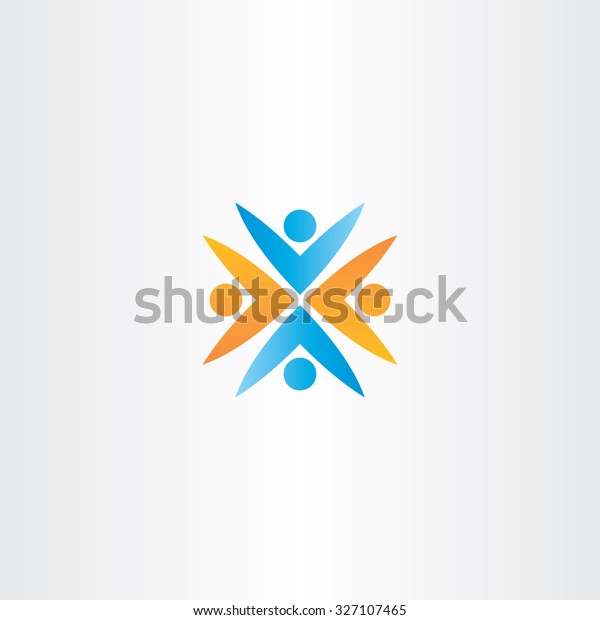 People Teamwork Orange Blue Vector Logo Stock Vector (Royalty Free ...
