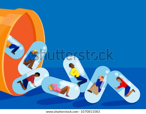 People Trapped Inside Pill Capsules That Stock Vector (Royalty Free ...