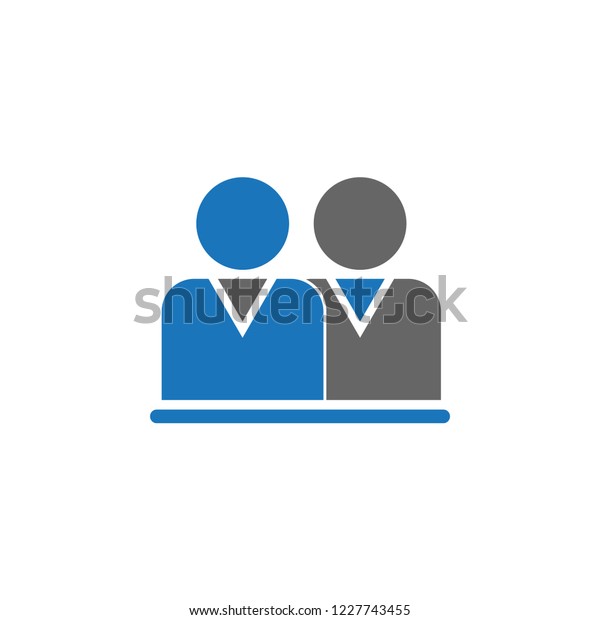 People Two Person Icon Flat Style Stock Vector (Royalty Free ...