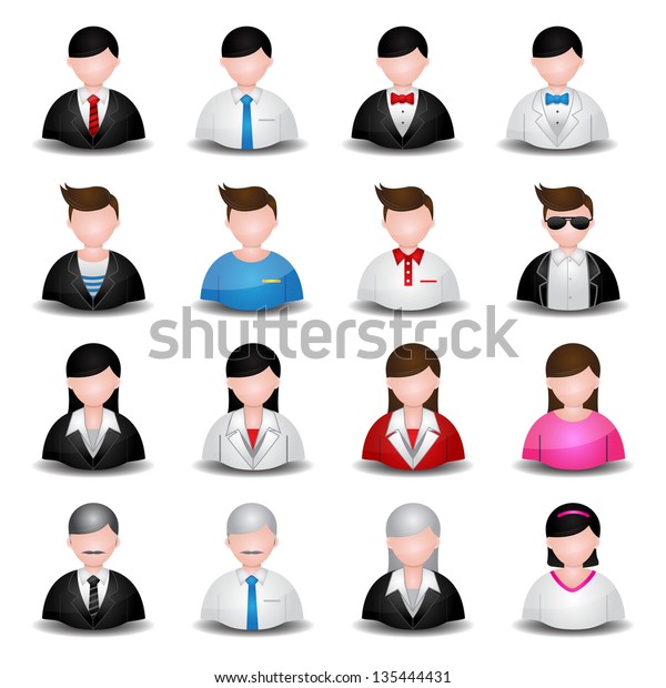 People User Icons Color Vector Stock Vector (Royalty Free) 135444431 ...