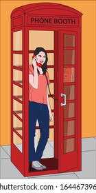 People Using Phone Booth Call Stock Vector (Royalty Free) 1644673960 ...