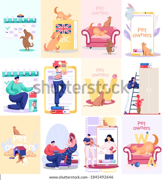 People Various Common Situations Scenes Set Stock Vector (Royalty Free ...