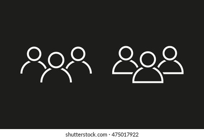 People Vector Icon White Illustration Isolated Stock Vector (Royalty ...