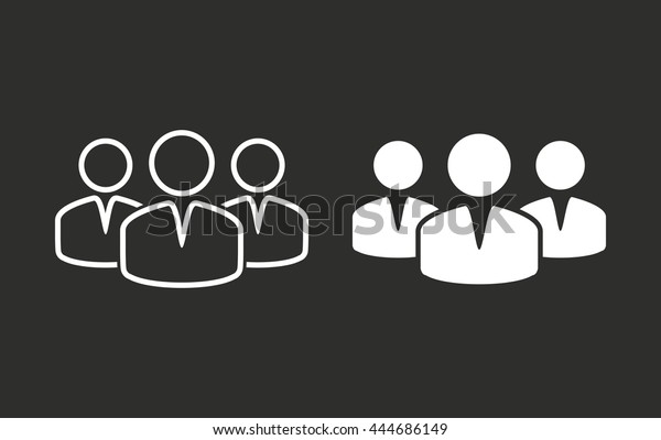 People Vector Icon White Illustration Isolated Stock Vector (Royalty ...