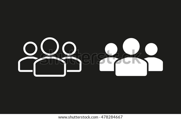 People Vector Icon White Illustration Isolated Stock Vector (Royalty ...