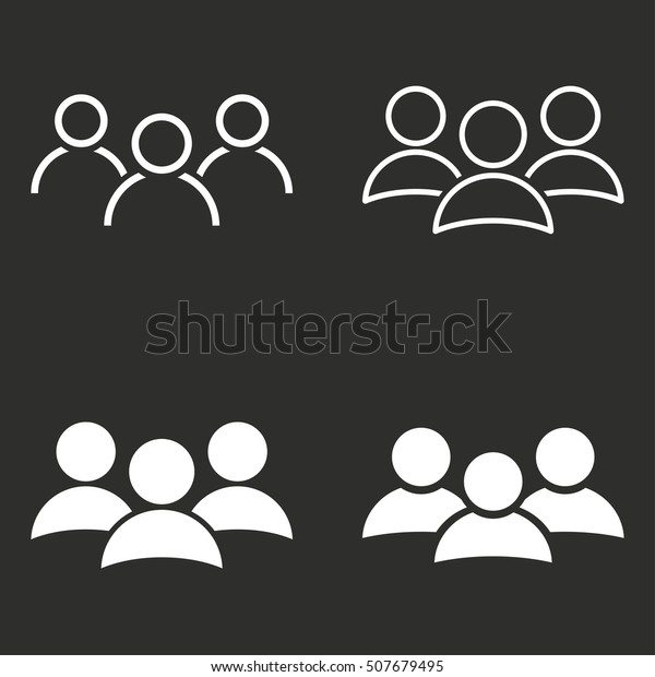 People Vector Icon White Illustration Isolated Stock Vector (Royalty ...