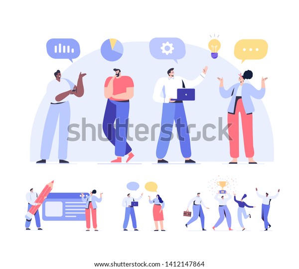People Vector Set Business Team Teamwork Stock Vector (Royalty Free ...