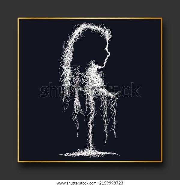 People Vector Sketch Illustration Scribble Art Stock Vector (Royalty ...