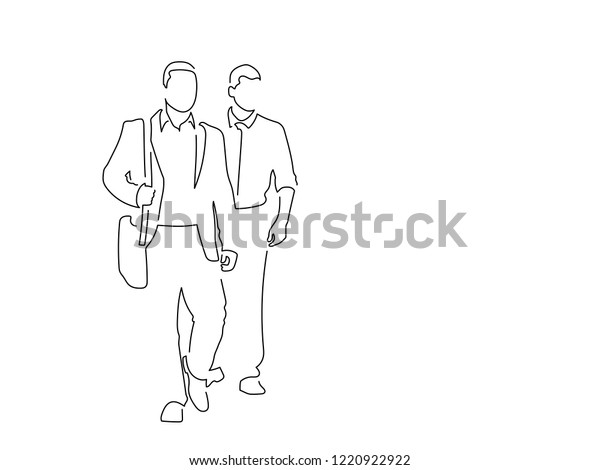 People Walking Isolated Line Drawing Vector Stock Vector (Royalty Free ...