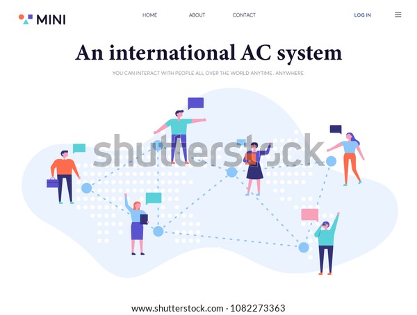 People Who Connect Communicate Network Flat Stock Vector (Royalty Free ...